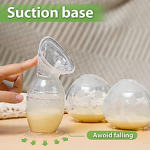 haakaa Manual Breast Pump Collector with Suction Base 5oz/150ml and Ladybug Milk Collector 2.5oz/75ml Combo for Breastfeeding, Made of Food Grade Silicone