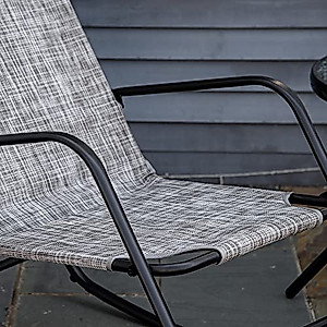 Outsunny Garden Rocking Chair, Outdoor Indoor Sling Fabric Rocker for Patio, Balcony, Porch, Grey