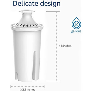 Waterdrop Replacement for Brita® Filters, Pitchers, Dispensers, NSF Certified Pitcher Water Filter, Brita® Classic OB03, Mavea® 107007, 35557, and More, Pack of 6
