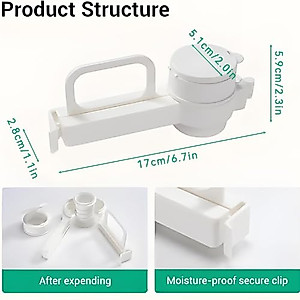 BOOLSFMAM Food Bag Sealing Clip with Pour Spout, Chip Bag Clips Set, Food Clips to Seal Pour Food Storage Bag Clip with Spout for Cereal, Snacks, and More (4)