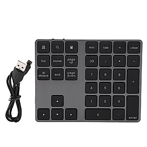 VGEBY 34 Key Numeric Keypad for Computers and Laptops, Portable and , Support,