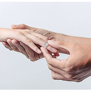 STARCHENIE Engagement Sets for Women Sterling Silver Cubic Zirconia Sterling Silver Wedding Sets for Women Size10