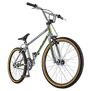 Schwinn Predator Team 24 Freestyle BMX Bike, Throwback 1983 Design, Single-Speed Drivetrain, Hi-Ten Steel Frame, Rattrap Pedals, Front and Rear Caliper Brakes, 24-Inch Gum Wall Tires, Chrome