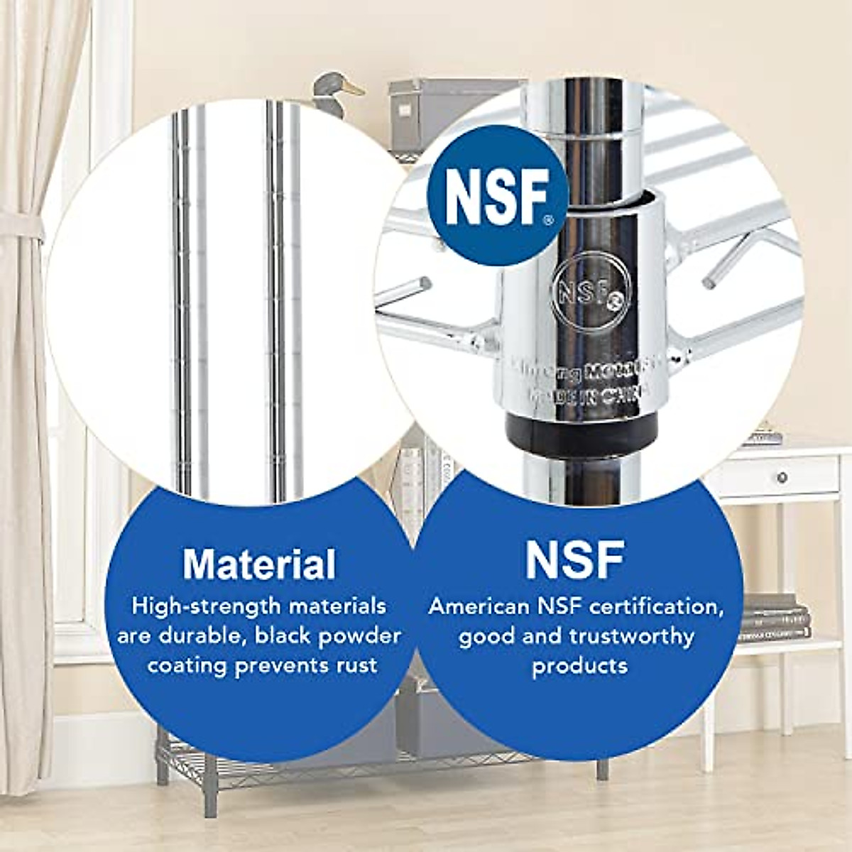 Yewuli 3 Tier Shelf Storage Rack Metal Wire Shelving Unit Steel Short Shelves for Storage, Adjustable Shelf Metro Shelving 450lbs Capacity for Kitchen Garage, 23Lx13.2Wx30.2H Chrome