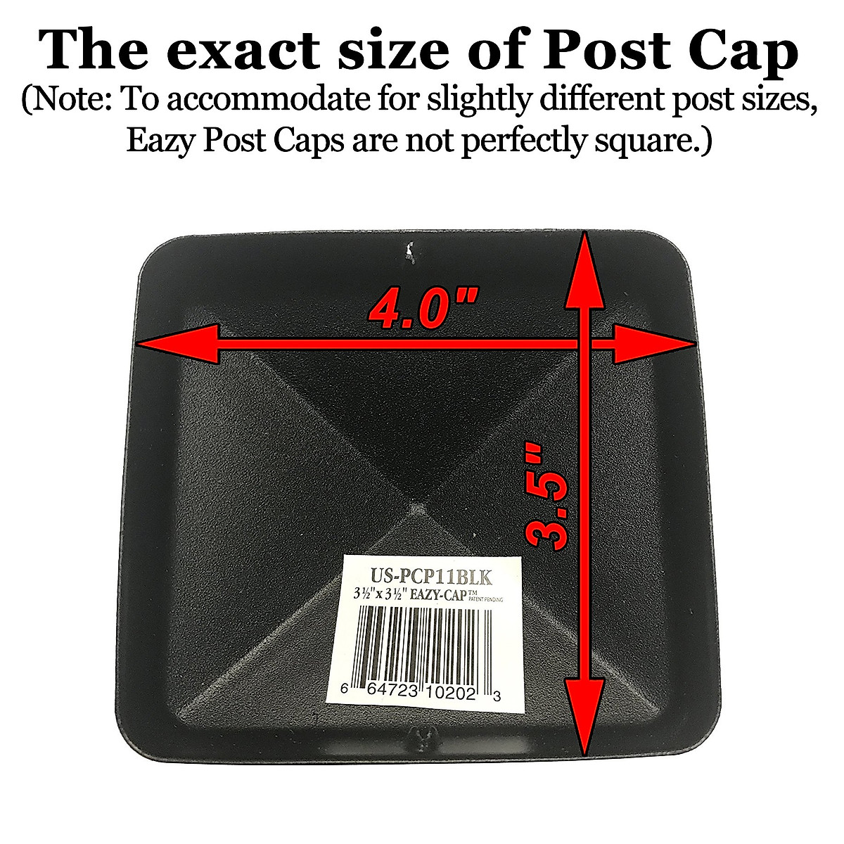 Nuvo Iron US-PCP11BLK US-4x4 Eazy Pyramid Cap, 4" x 4" (Fits Over 4” x 4” Nominal USA retailers Square Posts), Black