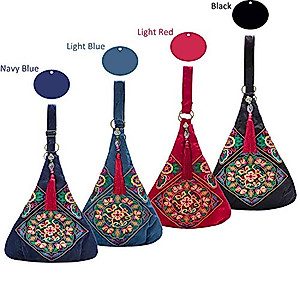 Women Crossbody Bag Fashion Hobo Shoulder Bags Casual Cross Body Denim Handmade Sling Bags,Heavy Embroidery Messenger Bag