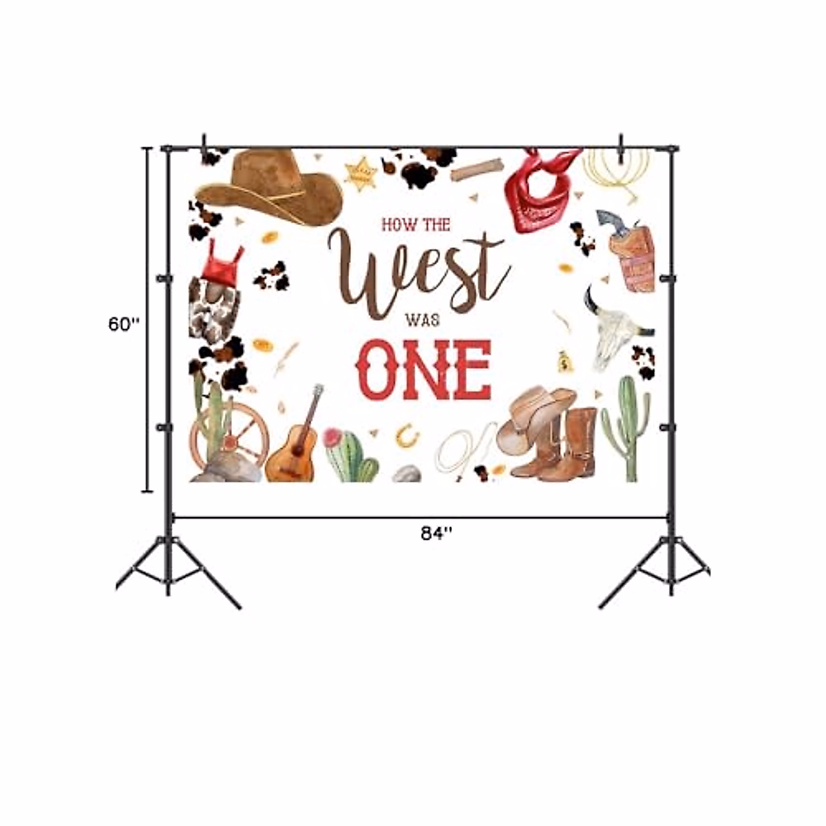 Cowboy Birthday Backdrop Rustic Wild West Rodeo How The West was One Boys First Birthday Party Background Decorations 1st Rodeo Party Banner Supplies 7x5ft