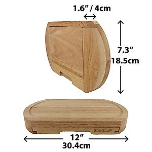 Cheese Board Set by StarBlue - with 4 Knives and Slide Out Drawer | Large Oak Wooden Cheese and Platter Cutting Serving Plate Tray | Best for Housewarming and Birthday Gift