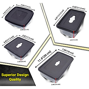 Neez Plastic Food Storage Box With Lids- Clear Containers Air Tight Snap-On Lock for Fridge, Kitchen - Reusable, Stackable, Freezable, Microwavable Organiser Sets (Pack of 7)