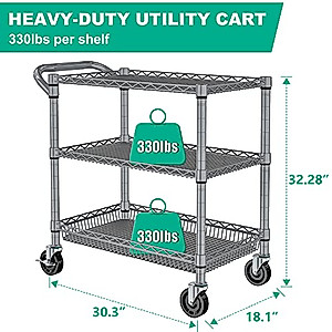 Rolling Utility Cart, Bathroom Organizer, Over The Toilet Storage Shelf