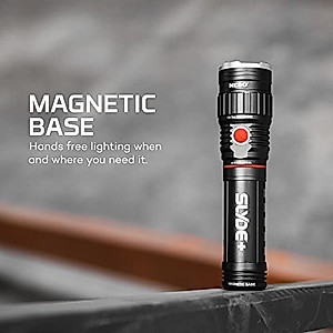 NEBO SLYDE+ 300 Lumen LED Flashlight & Red COB Work Light, 4x Zoom & Strong Magnetic Base, EDC Flashlight, Camping Light, LED Emergency Light
