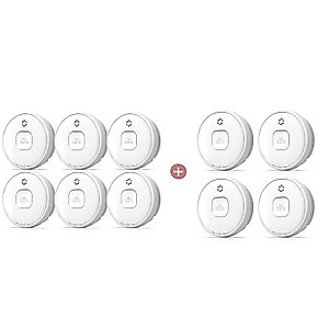 10 Packs Smoke Detector, 10-Year Smoke Alarm with Photoelectric Sensor and Built-in 3V Lithum Battery, Fire Alarm with Test Button and Low Battery Warning, Fire Safety for Home