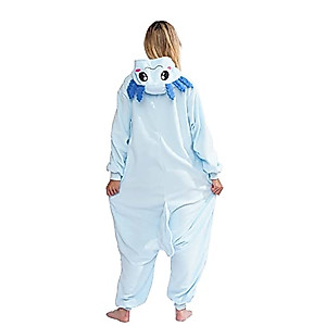 XIGUAGUO Adult Onesie Axolotl Cosplay Costume Animal Plush Homewear Sleepwear Jumpsuit for Men Women Girls Boys Teens