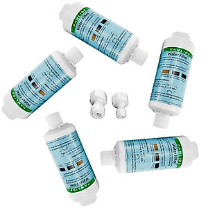 Bidet water filter for electronic bidet seats, Toilet water filter system, 1/2" Threads, 5pcs filters + 2pcs adapters, compatible with 1/2" 1/4" 3/8" Bidet water hose