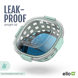 Ello DuraGlass Food Storage Glass Lunch Bowl - Meal Prep Container with Silicone Sleeve and Airtight Lid, 5 Cup, Yucca