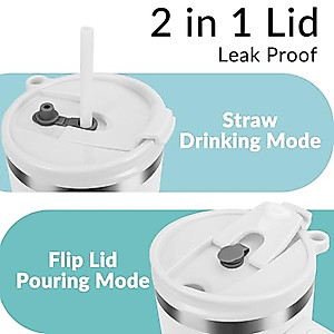 WETOWETO 40oz Tumbler with Handle and Lid | 100% Leakproof Insulated Stainless Steel Travel Mug | Keeps Cold 34Hrs/Hot 10Hrs | Dishwasher Safe, Fits Car Cup Holder (Foggy Color)