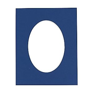 CountryArtHouse Bottle Blue Acid Free 9x11 Oval Picture Frame Mat with White Core Bevel Cut for 5.5x8.5 Pictures - Fits 9x11 Frame - Pack of 1 Matboard