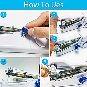 Handheld Sewing Machine Mini Sewing Machines,Portable Sewing Machine Quick Handheld Stitch Tool for Fabric,Kids Cloth,Clothing (battery not included）