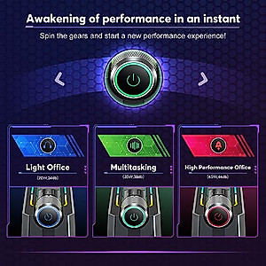 [Mini Gaming PC] Intel Core i9-11900H, up to 4.9GHz, 16GB DDR4 Dual Channel 512GB M.2 NVMe SSD, Mini PC [3 Adjustable Mode/RGB Lights] Mini Computers 4K Triple Display, Desktop Computer WiFi6, BT5.2