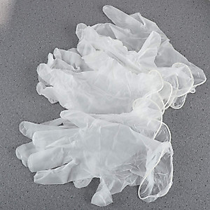 Lurrose 1 Box Rubber Gloves Transparent Handwear Mitten Tattoo Gloves for Home Nail Beauty Food Kitchen Cooking Cleaning