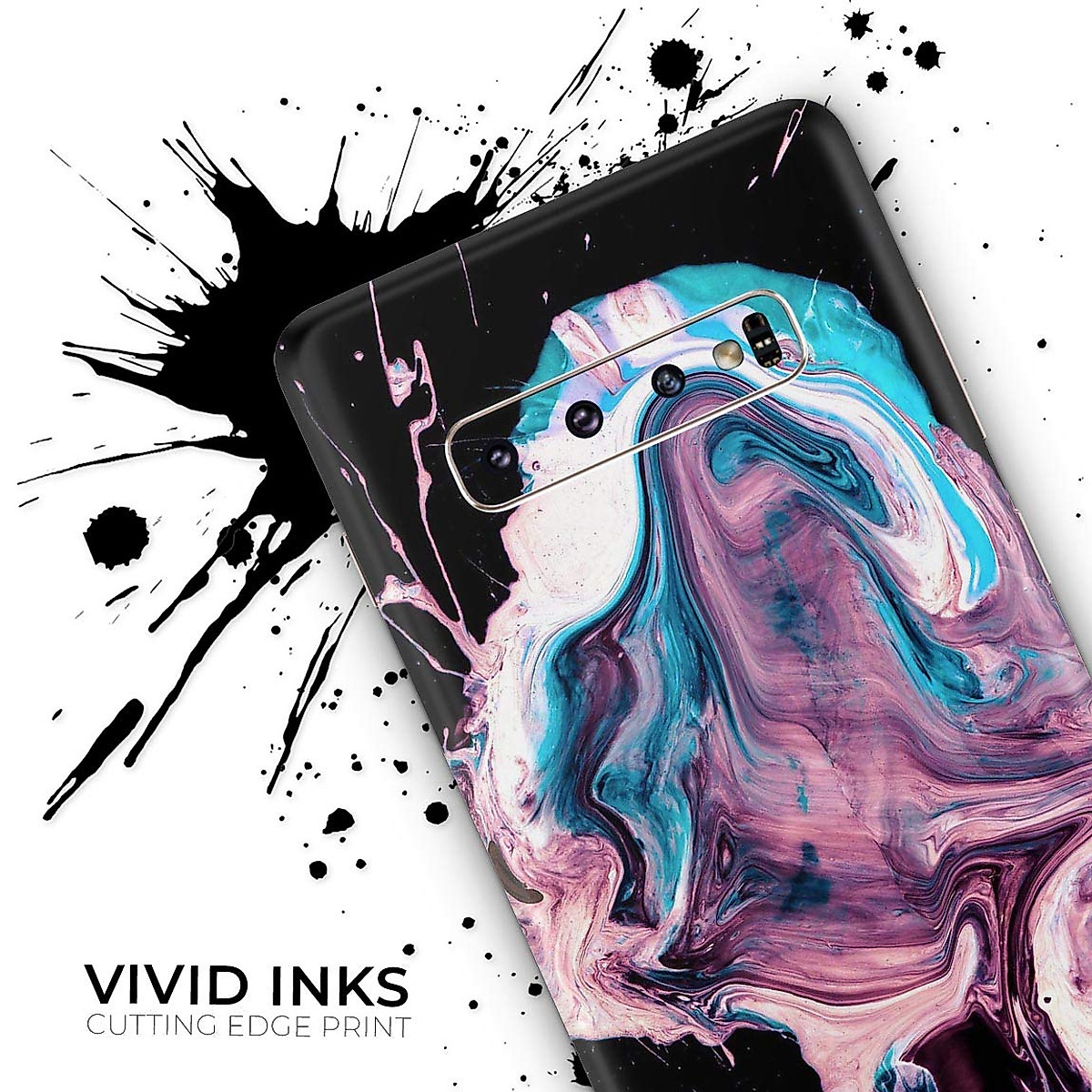 DesignSkinz Liquid Abstract Paint V62 Protective Vinyl Decal Wrap Skin Cover Compatible with The Samsung Galaxy S20 (Screen Trim & Back Glass Skin)