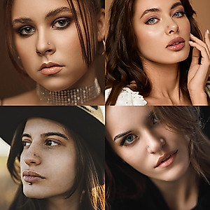 Besteel 20 Pcs Hypoallergenic 20G Nose Rings for Women Men Cubic Zirconia Stainless Steel Nose Studs Set Labret Lip Nostril Piercing Jewelry Multicolor 2mm Screw