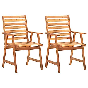 vidaXL - 3 Piece Patio Dining Set, Solid Acacia Wood, Square Table, Garden Dining Furniture, Outdoor/Indoor Use, Easy Assembly, Sturdy and Durable