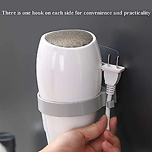 CARURLIFF 2 Pack Hair Dryer Holder Wall Mounted Blower Rack Ring Blow Dryer Wall Hanger for Bathroom