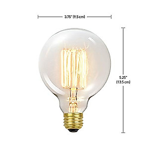 Globe Electric 60W Vintage Edison G30 Vanity Tungsten Incandescent Filament Light Bulb, E26 Standard Base, 245 Lumens