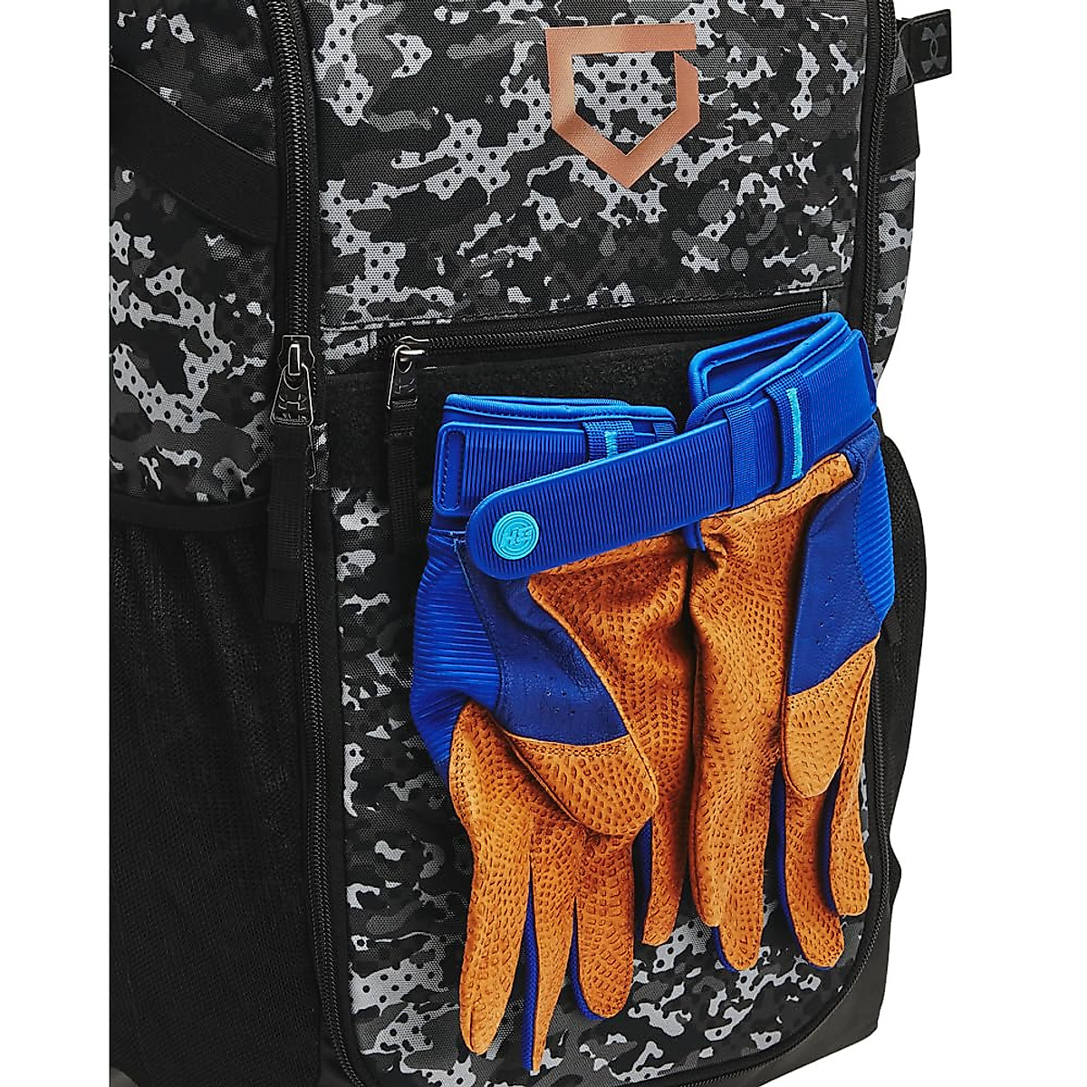 Under Armour Utility Baseball Backpack Print, (002) Black / / Metallic Gold, One Size Fits All