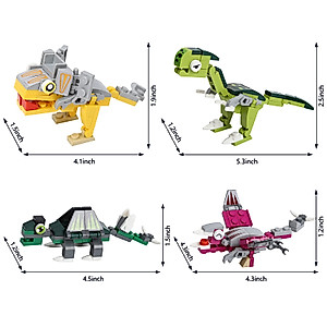 Lumiparty 12 Packs Valentines Dinosaur Building Blocks Toys with Heart Boxes for Valentine Kids Classroom Exchange, Prize Supplies, Valentine’s Gifts Exchange School Rewards