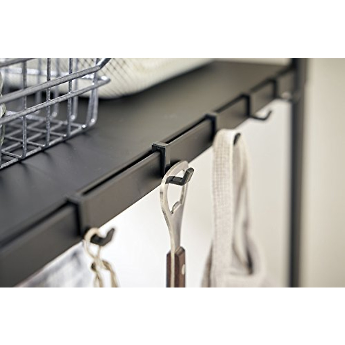 YAMAZAKI Home 3-Tiered Storage Rack-Kitchen Shelf Organizer | Steel | Short | Shelving, Black