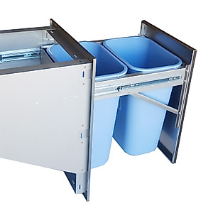 SUNSTONE BA-TRD1724 Beveled Frame Drawer with Two Trash Bins, 17 by 24"