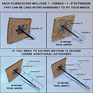 Flueblocker for 12"X12" Square Chimney Flue - Chimney Sheep Fireplace Draft Stopper Replacement Damper Fireplace Plug - Better Than Inflatable Pillow or Balloon - Save Energy Block Odor & Debris