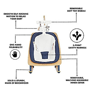 Evolur Tory 2-in-1 Rocker & Chair, Blue