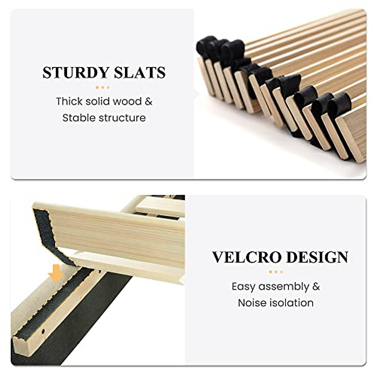 SHA CERLIN King Bed Frame, Upholstered Platform Bed with Geometric Headboard and Wingback, Wood Slat Support, No Box Spring Needed, Beige