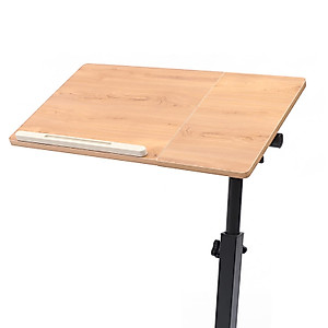 Fetcoi Rolling Laptop Desk, Desktop 360°Rotation Height Adjustable Laptop Table Laptop Cart Laptop Stand for Couch, Bed, Recliner, Chair, Standing