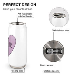 Puggle Love Insulated Tumbler Stainless Steel Travel Mug Coffee Cup with Lid And Straw 500ml