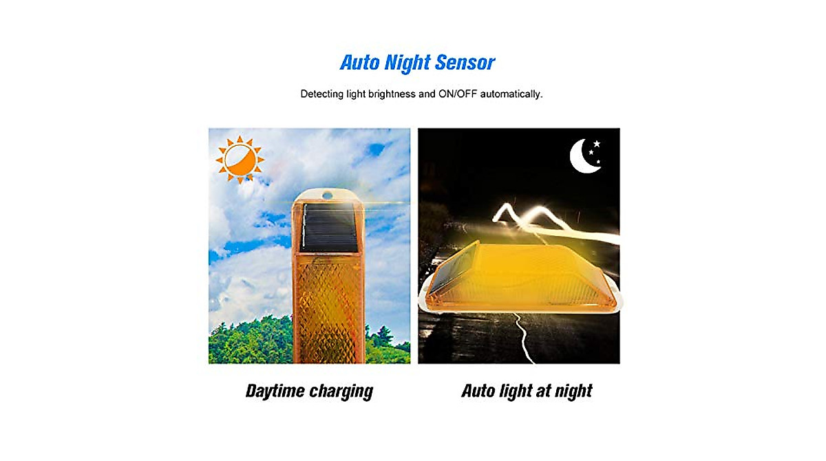RISOON Solar Strobe Warning Light - High Bright Safety Beacon