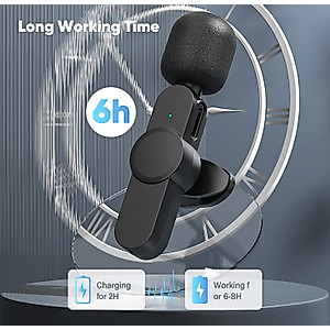 Wireless Lavalier Microphone for iPhone iPad, 2 Pack Mini Wireless Clip-on Microphones Lapel Mics Plug-Play Crystal Clear Sound Quality for Recording, Live Streaming, YouTube, Facebook, TikTok