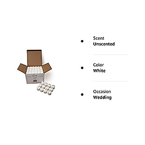 Bulk Pack of 144 White Votive Candles - Box of 144 Unscented Candles - 10 Hour Burn Time - Bulk Candles for Weddings, Parties, Spas and Decorations