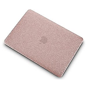 KECC Laptop Case for MacBook Air 13" w/ Keyboard Cover Plastic Hard Shell Case A1466/A1369 2 in 1 Bundle (Rose Gold Sparkling)