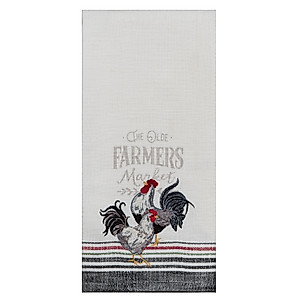 4 Piece Farmer's Market Country Kitchen Linen Set - 1 Terry Towel, 1 Tea Towel and 2 Pocket Mitts