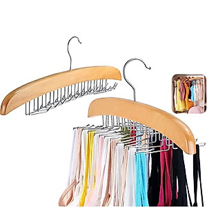 HAHTGSO Tank Top Hanger Space Saving 24 Large Capacity 360°Rotating, Non-Slip Clothes Hangers Foldable Metal Hooks, Camisole Organizer for Camisole, Tank Tops, Bras, Bathing Suits, Scarfs (2PCS)