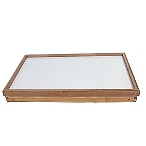 DESIGNSCAPE3D Premium Dining Table Tray Table Top Adjustable Wood Color & White Plank