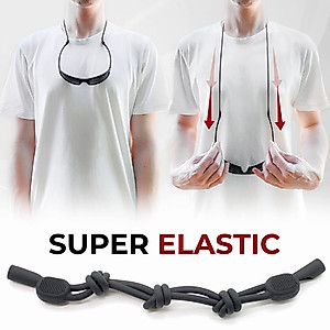 SIGONNA Sunglass Strap Eyeglass Holder - No Tail Glasses Strap Lanyard - Adjustable Eyeglass Strap for Men Women - Silicone Eye Glasses String Strap - 2 Cords