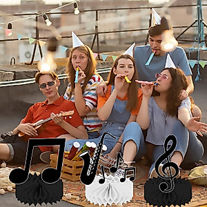 Musical Notes Party Table Decorations 11Pcs Music Party Honeycomb Centerpieces for Music Notes Theme Birthday Party Baby Shower Supplies