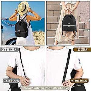 ZOMFELT Rolling Backpack & Drawstring Backpack with Lunch Bag,