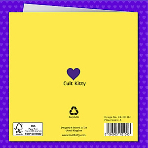 Cult Kitty To My Fave Human Bean - Funny Birthday, Best Friend All Occasion Card for Men - Thick, Premium All Occasion Card for Women, with Colourful Envelope