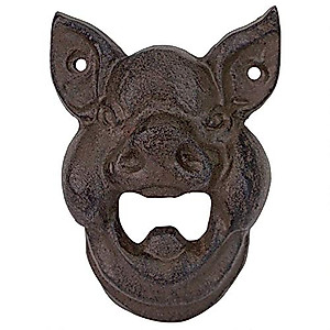 Design Toscano - QH14394 Design Toscano Divine Swine Pig Wall Mount Bottle Opener, 4.5 Inches, antique bronze